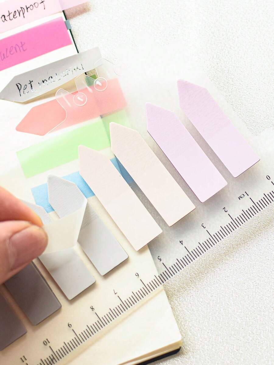 200 Sheets PET Half-Transparent Arrow-Shaped Sticky Notes With Morandi ...