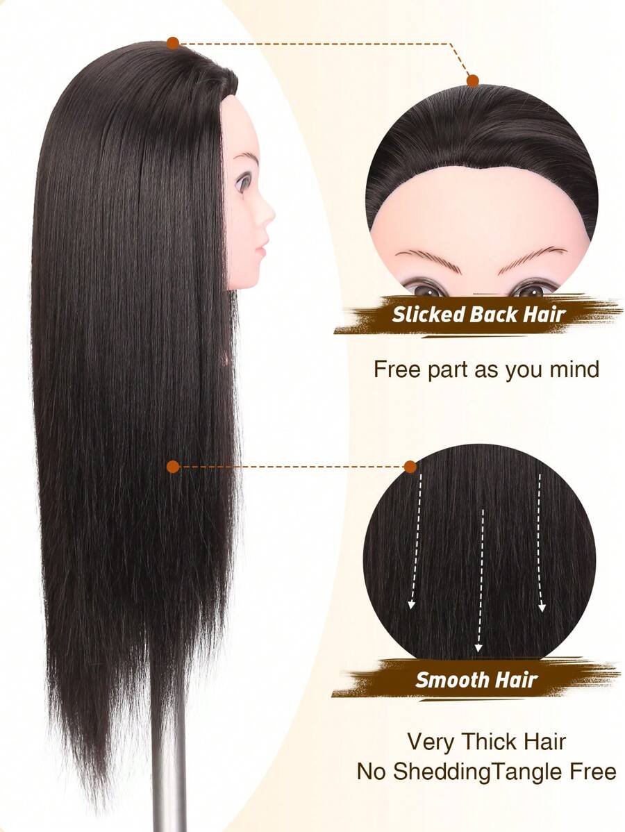 26 Inch Slicked Back Hair Teaching Head Cosmetology Mannequin Head ...