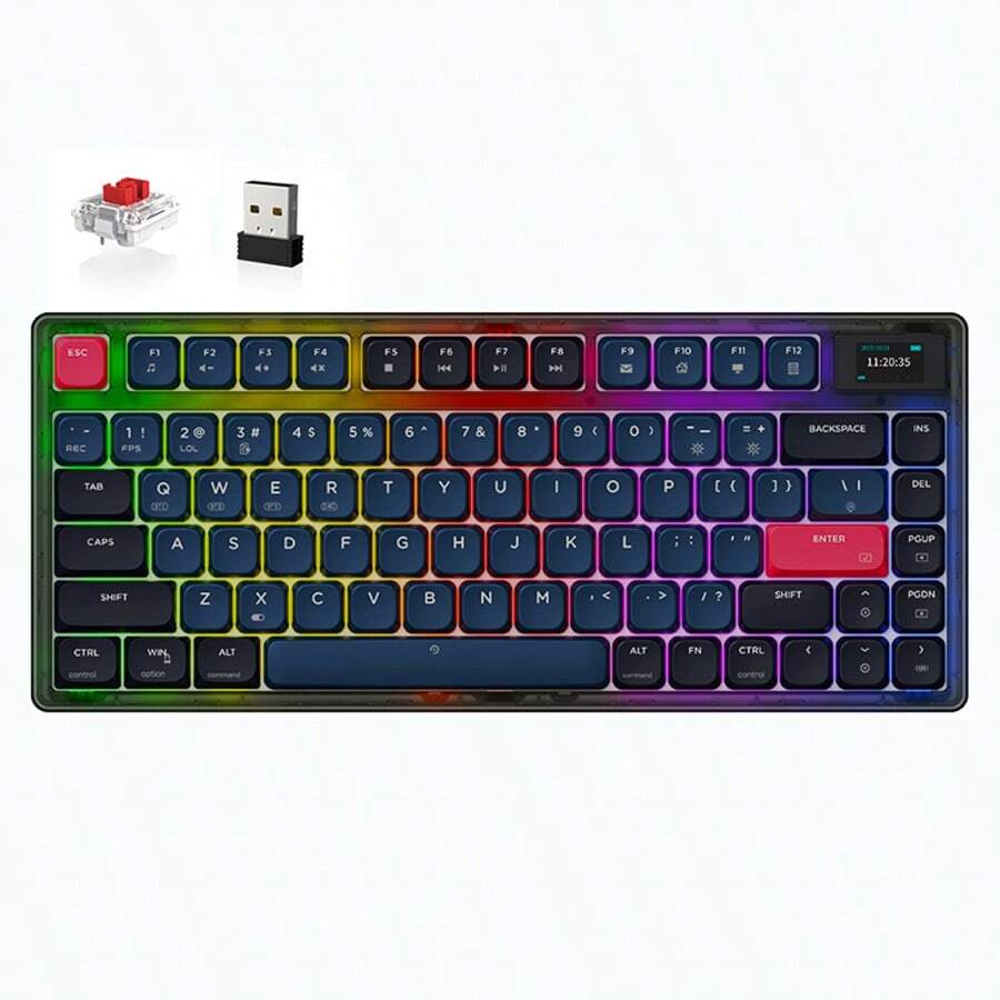 AJAZZ AK832 PRO Low Profile Mechanical Keyboard, Ultra-Thin RGB ...