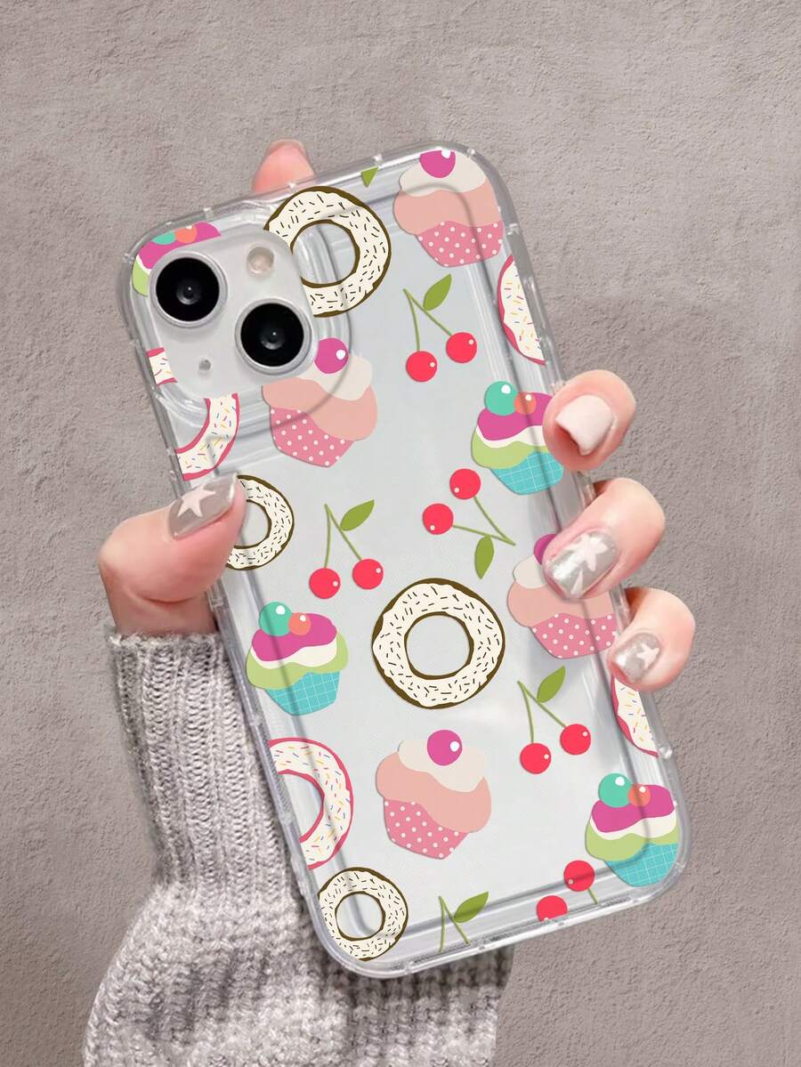 Personalized Doughnut Cake Cute Pattern Transparent Phone Case With ...