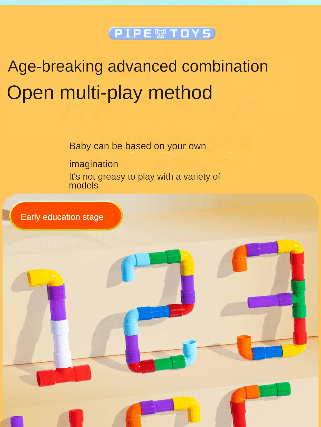 Pipe Building Block Puzzle Educational Toy Set For Children, DIY ...