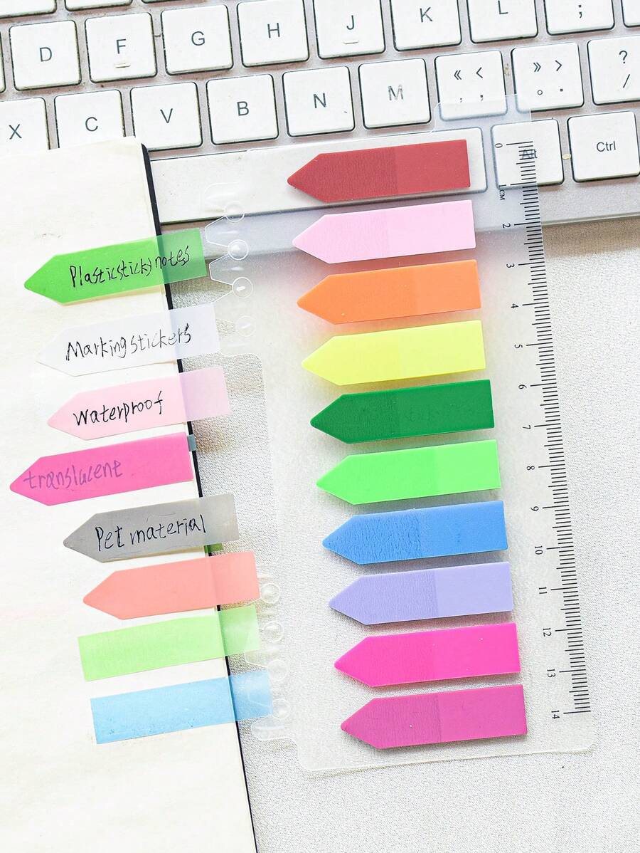 200pcs PET Arrow Shaped Semi-Transparent Sticky Notes In Morandi Color ...