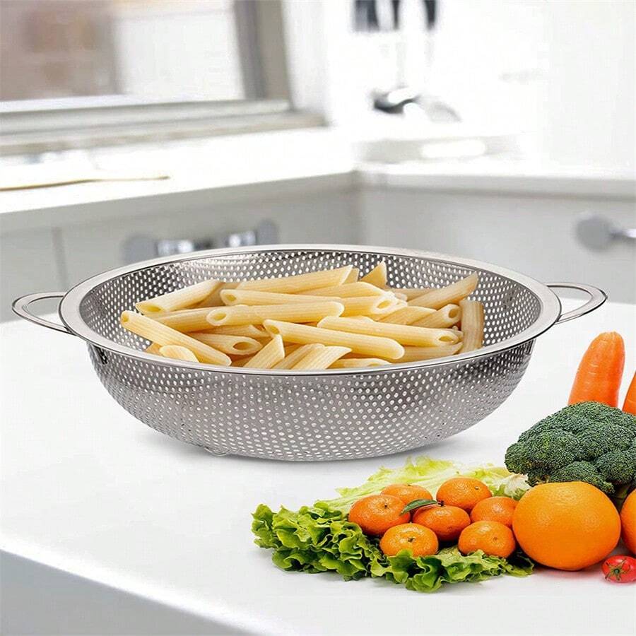 1PC,Stainless Steel Mikehole Rice Washing Sieve Washing Basket Washing ...