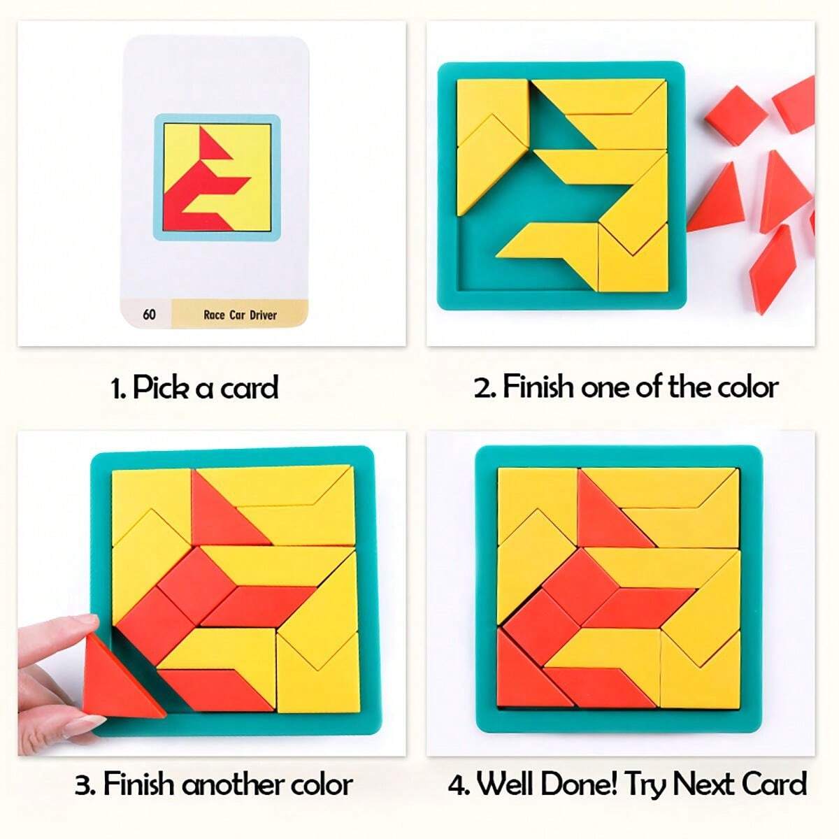 Quebra-cabeça Tangram Jogo de Lógica de Padrão Criativo Aprenda ...