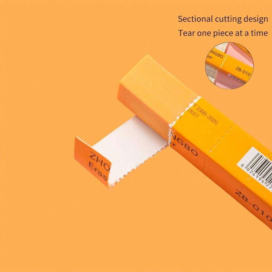 1 paquete de borrador largo rectangular colorido, mínimo desecho ...