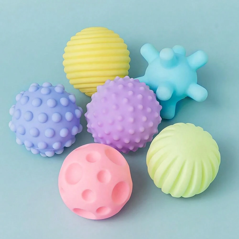 Infant Teething & Sensory Massage Ball - Soft, Safe Rubber Textured Toy ...