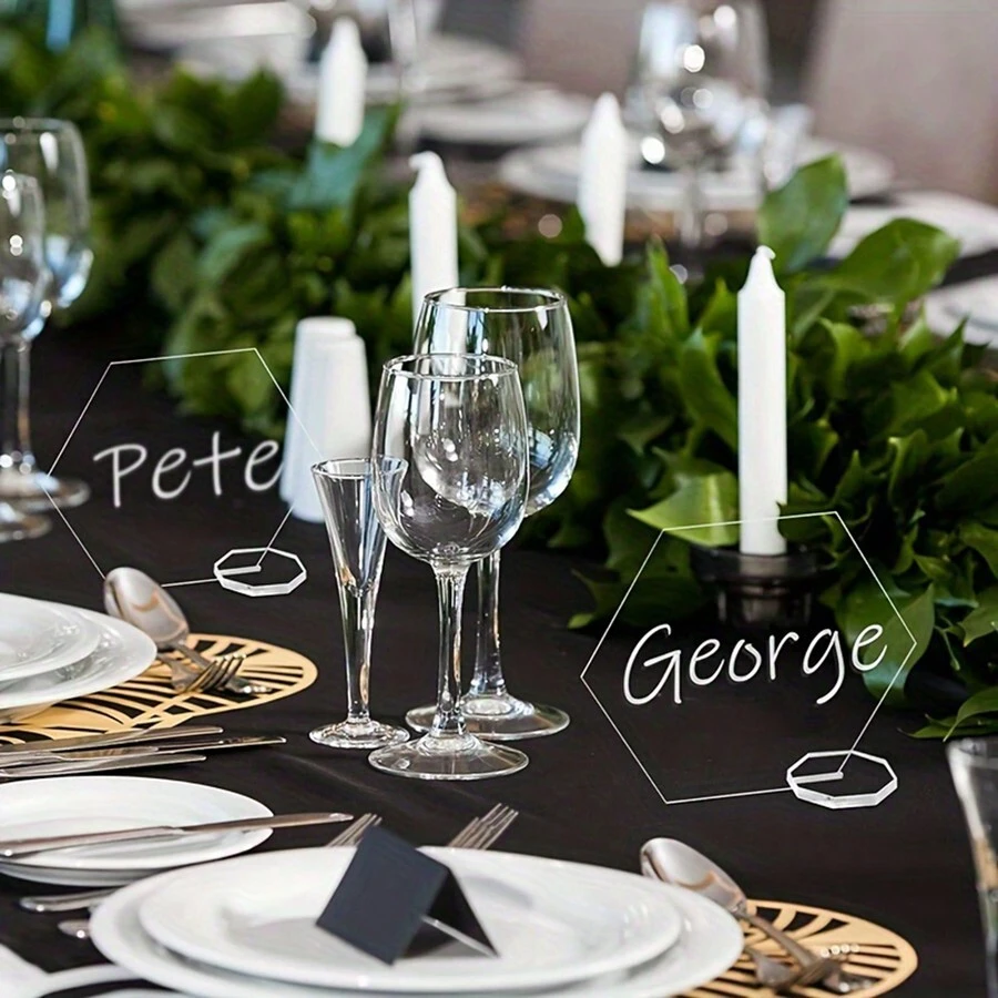 6/12pcs Clear Acrylic Place Cards Mini Clear Acrylic Table Place Card ...