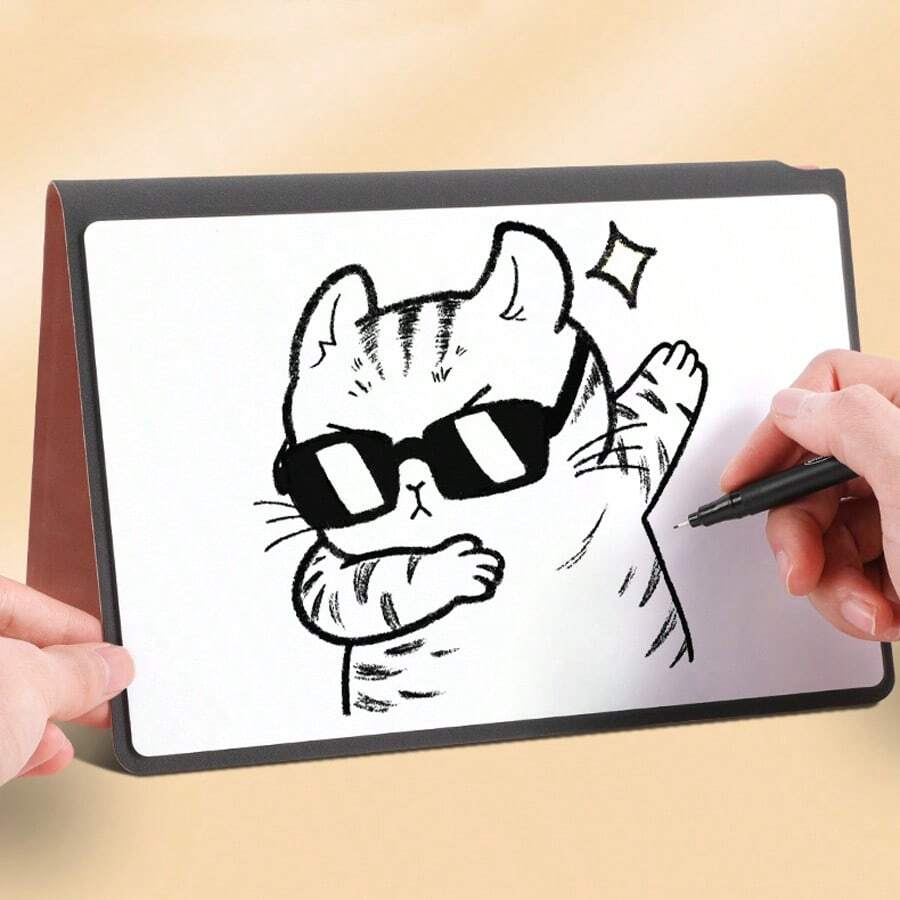 A5 Portable Dry Erase Whiteboard Notebook, Foldable Desk Memo Pad For ...