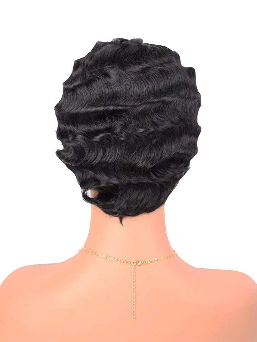Finger Wave Wig Short Syntheyic Hair Curly Wigs for Lady Nuna Wig 1920s ...