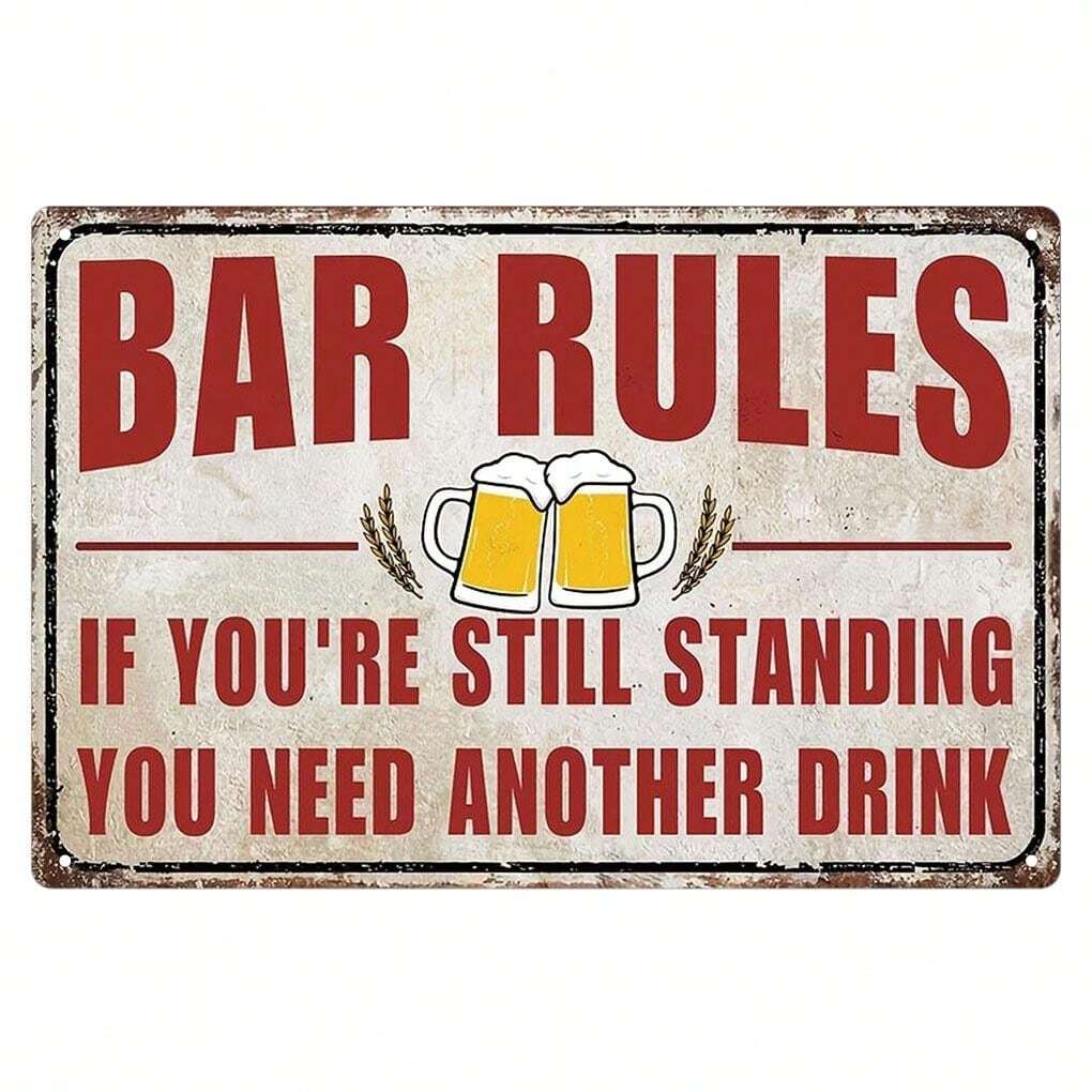 1pc,Vintage Bar Rule's Tin Signs Cheers Metal Signs Funny Wall Decor ...