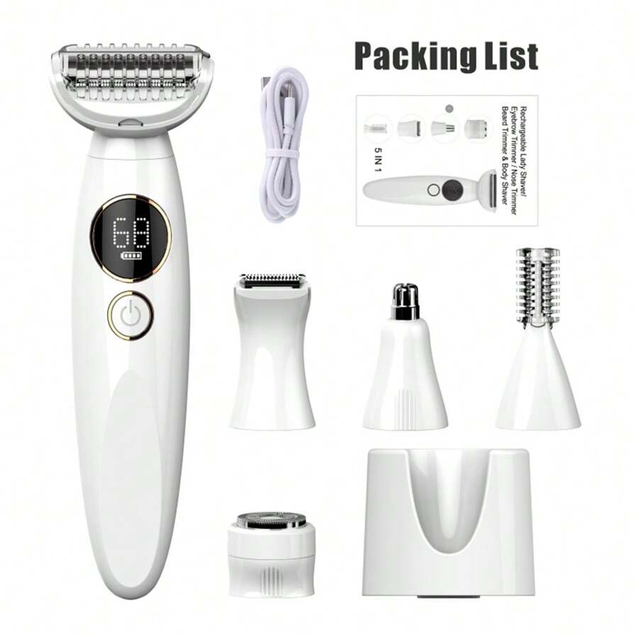 Afeitadora eléctrica 5 en 1 para el cuidado corporal, kit de depilación ...