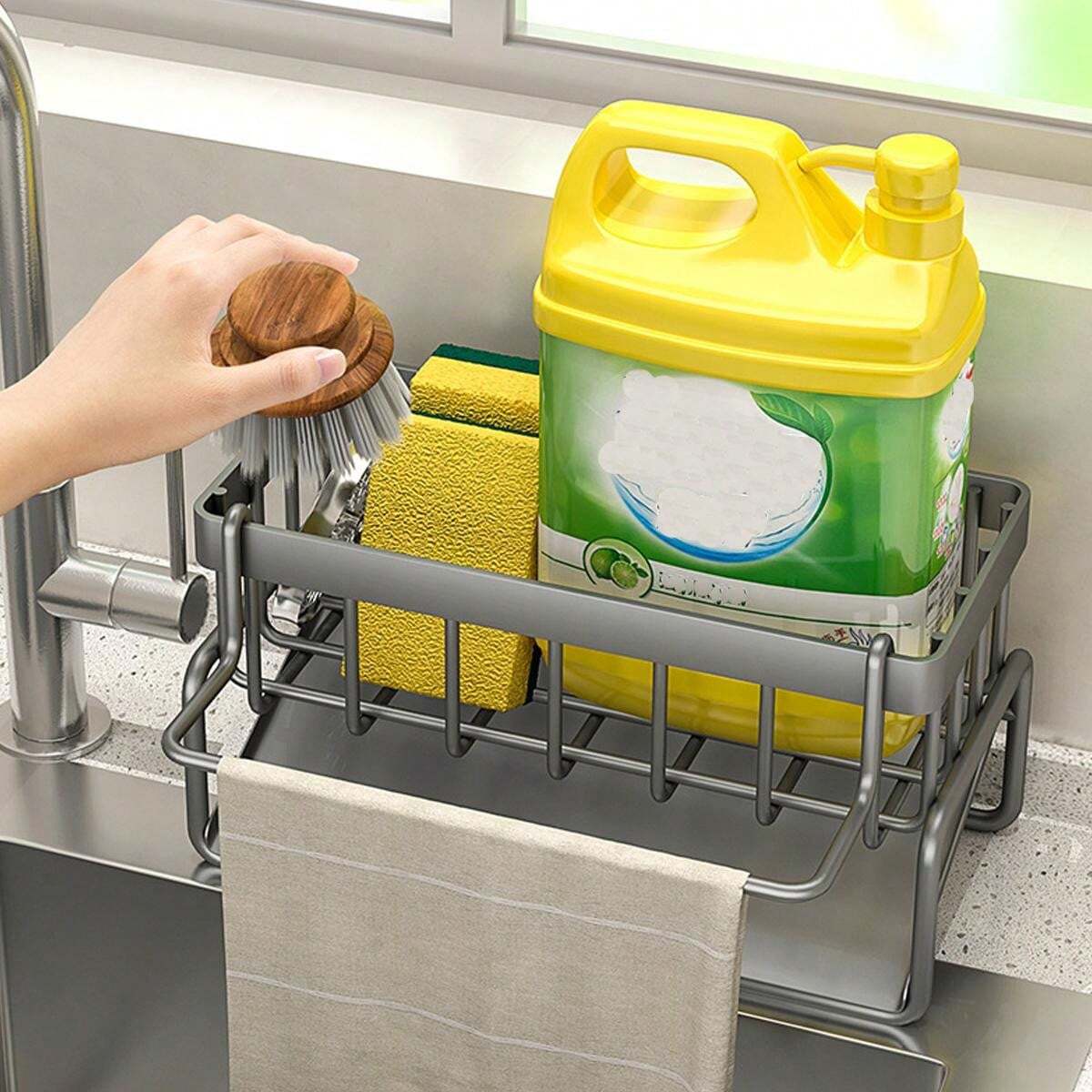 Carbon Steel Dishcloth Rack, Kitchen Storage Shelf, Sink Drain Rack ...