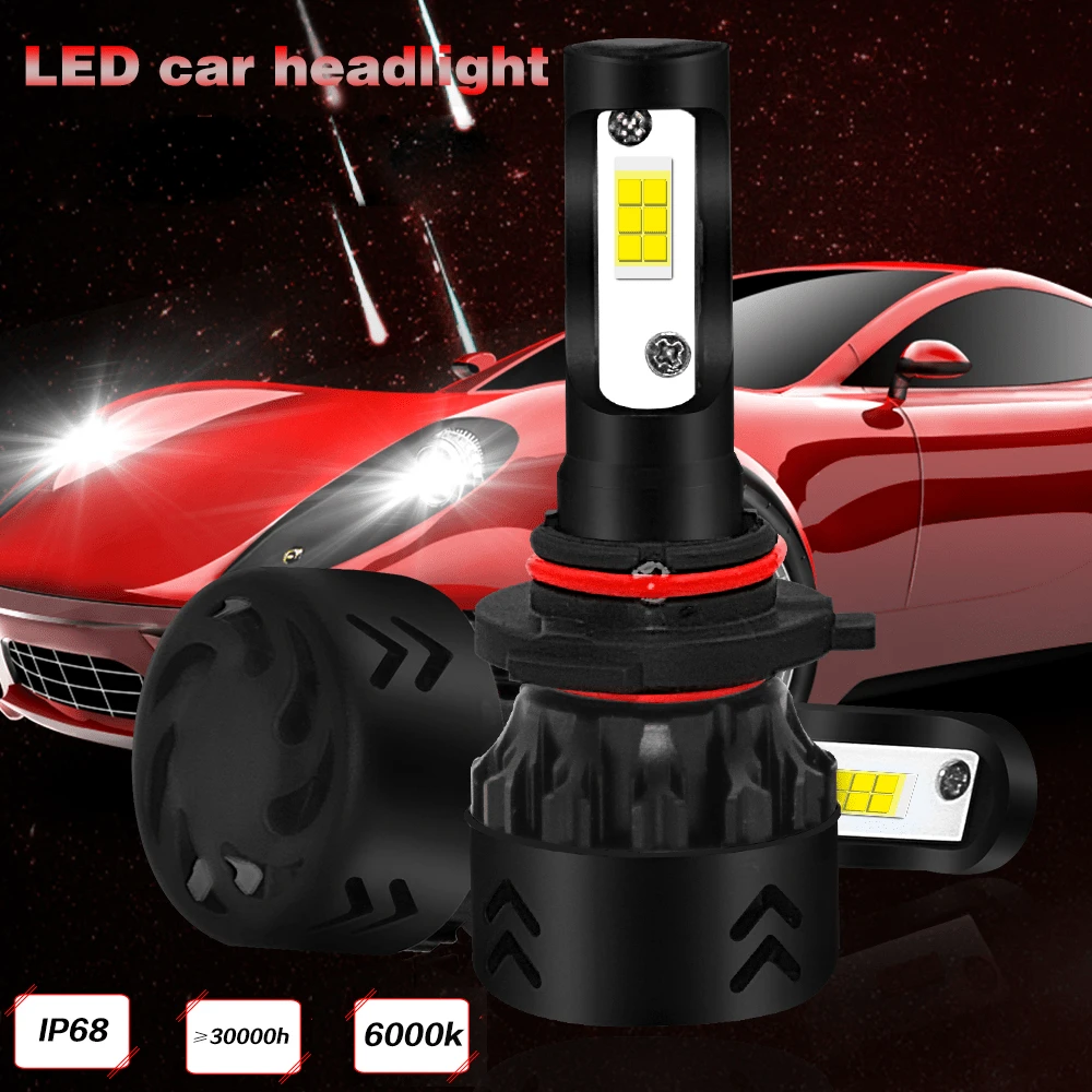 2pcs Roadsun 9005 LED Headlight Bulbs, 24000LM, 170W, 6000K Cool White, HB3 H10 Halogen ...
