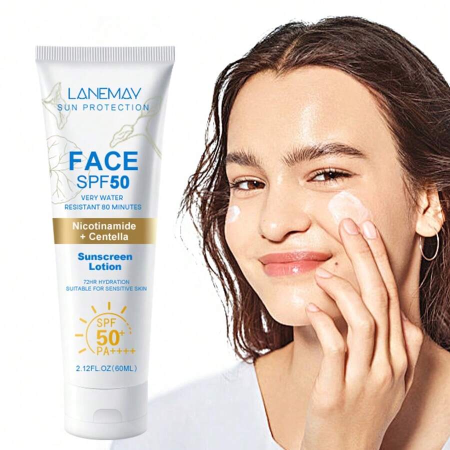 Loção de Proteção Solar para Rosto SPF 50 - Óxido de Zinco e Dióxido de ...