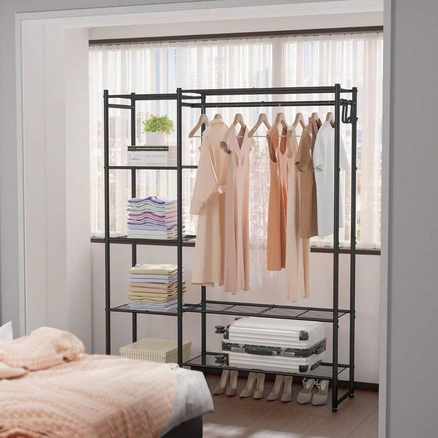 Wardrobe Closet, Portable Clothing Rack For Hanging Clothes, Free ...