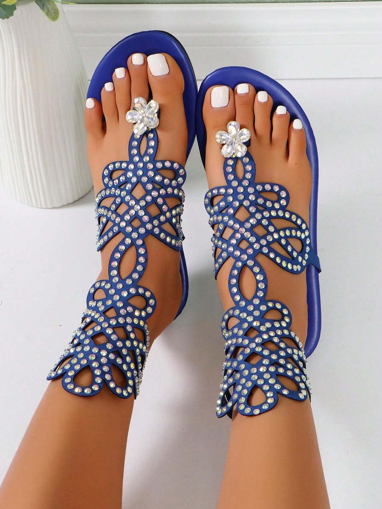 Novas chinelas de praia de strass transfronteiriças da moda 2024 ...