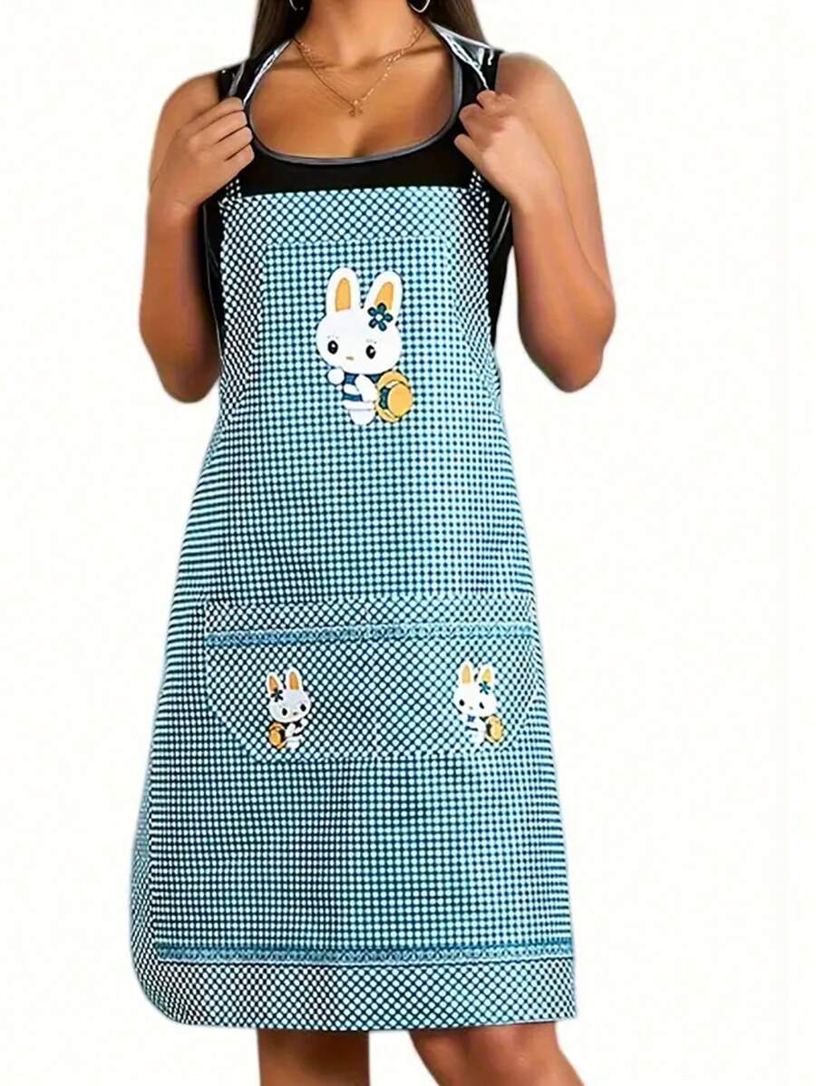 1Pc Cute Cartoon Rabbit Apron, Creative Home Fashion Collar Apron ...