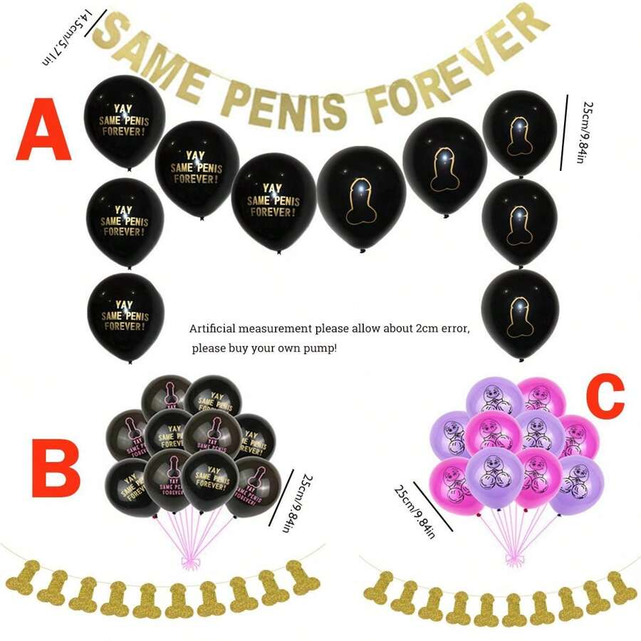 3 Styles 1 Set Aluminium Film Balloons Cock Penis Balloons Adult Toys