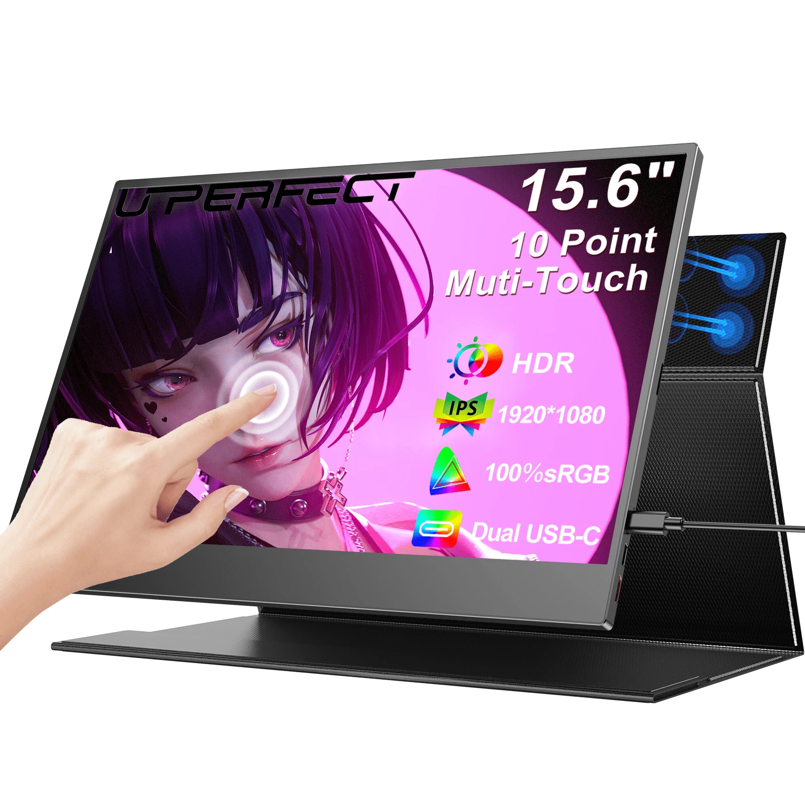 Monitor portátil, USetup E7 - Monitor touchscreen portátil de 15,6 ...