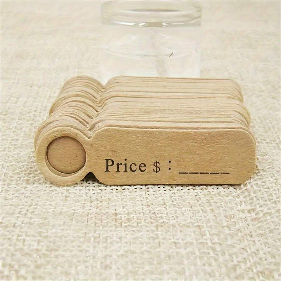 100pcs Khaki Kraft Paper Tags, Writable And Durable Display Labels For ...