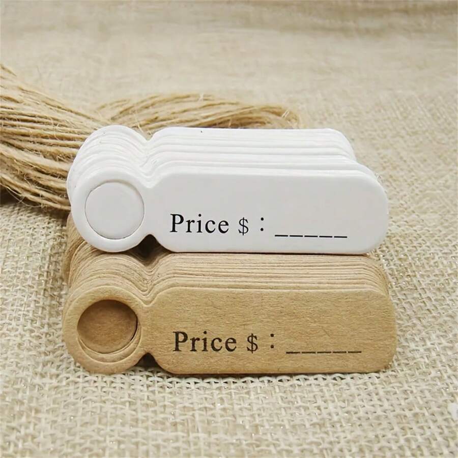 100pcs Khaki Kraft Paper Tags, Writable And Durable Display Labels For ...