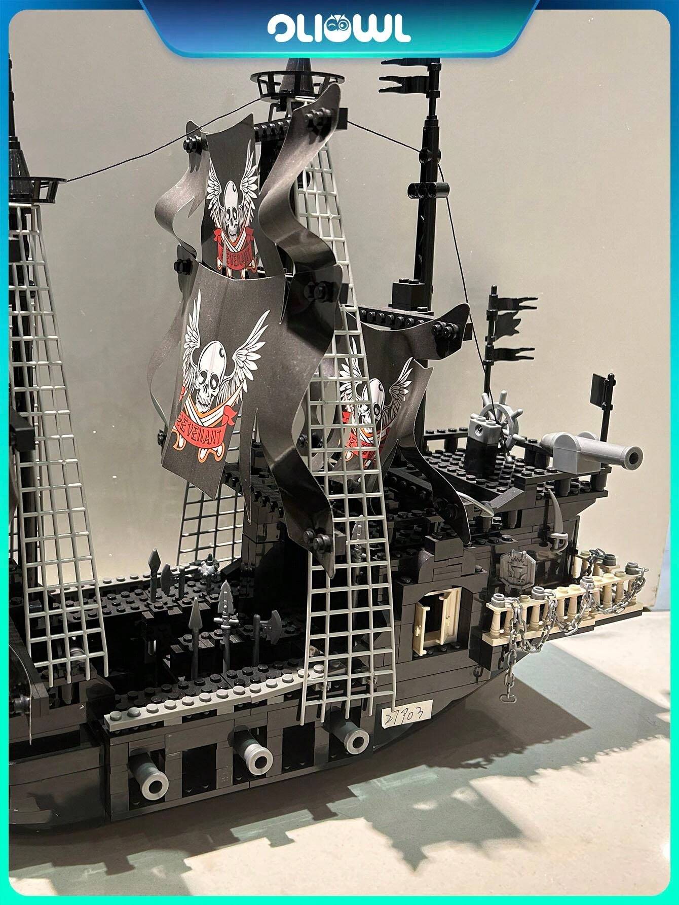 DIY Building Blocks Pirate Ship Model Kit For Children, Assembled ...