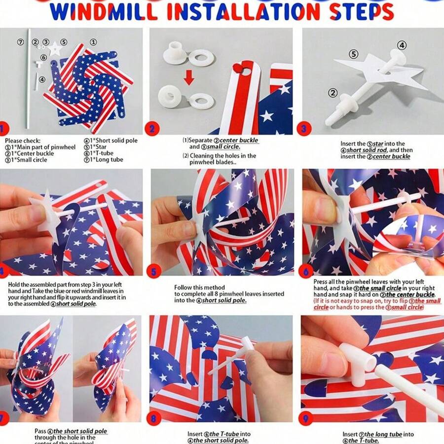 4th Of July Decorations Outdoor,10 Patriotic Stars And Stripes ...