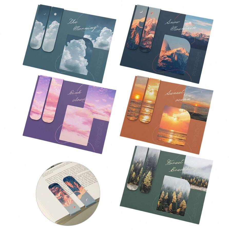 10 Pack Magnetic Bookmarks, Reading Book Marker Clip Art Style Magnet ...