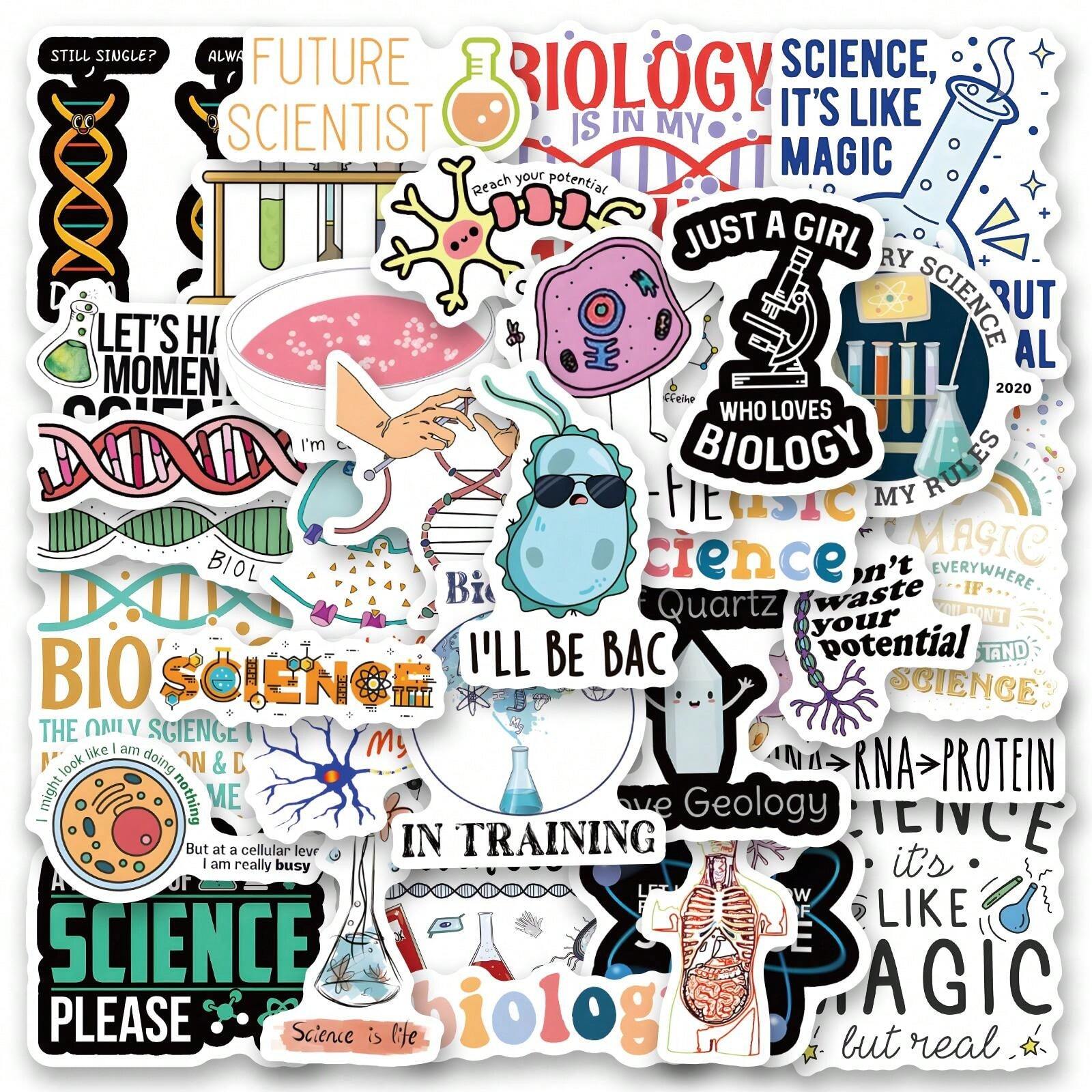 60 PCS Biology Stickers Vinyl Aesthetics Stickers For Scrapbooking ...