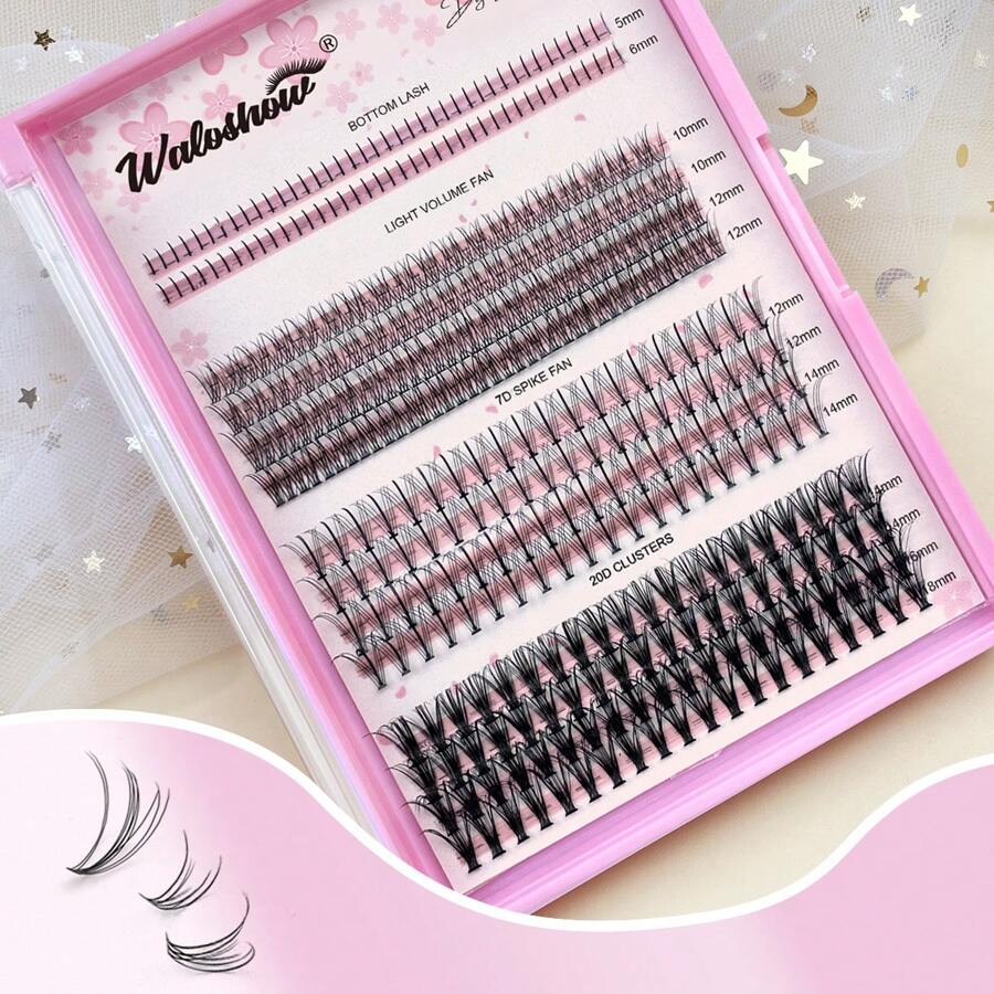 Kit d'extension de cils en grappes DIY 4 styles, 400pcs 4 styles d ...