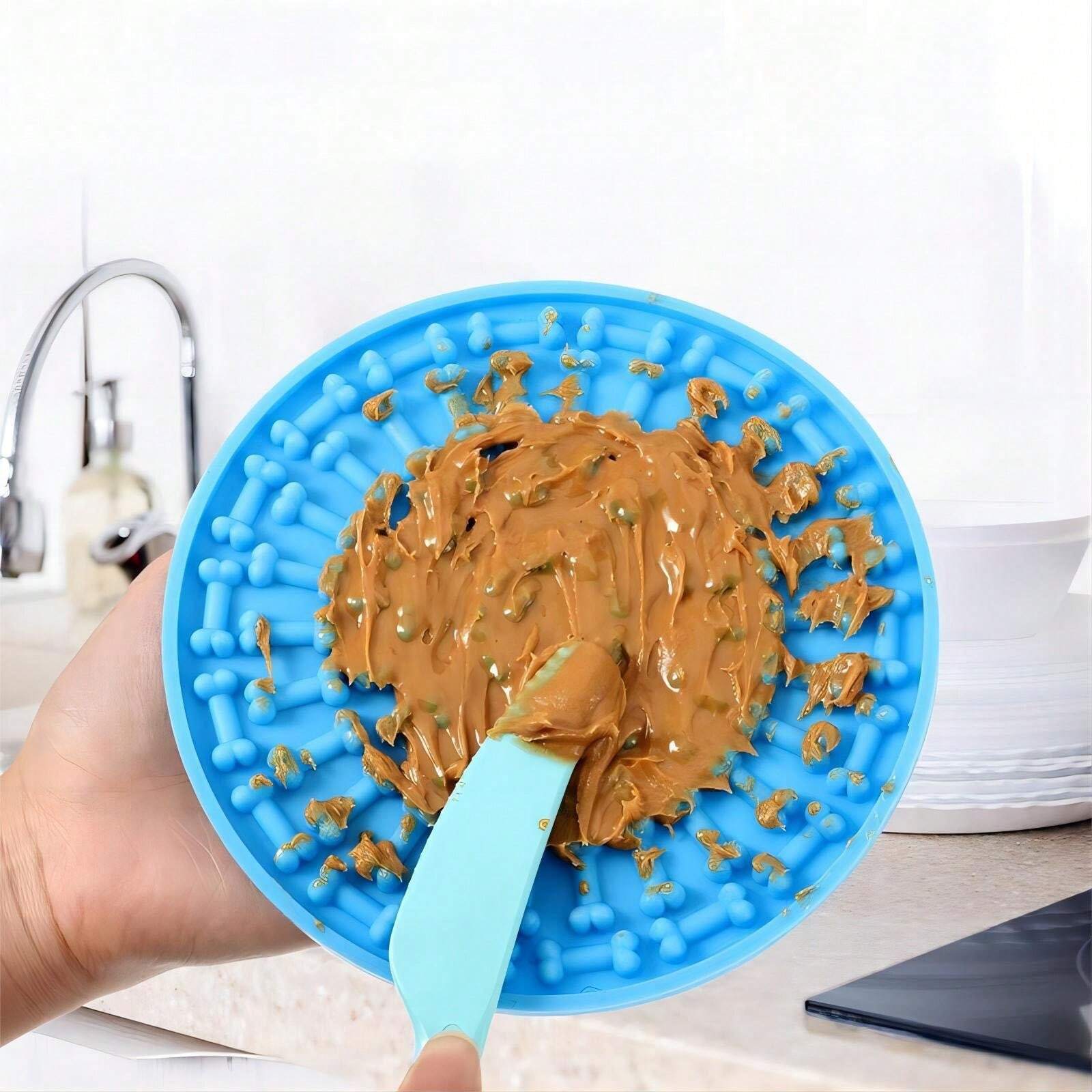 1 Set Of 2 Pieces, Dog Licking Pad Plus Silicone Spatula, Silicone Dog ...
