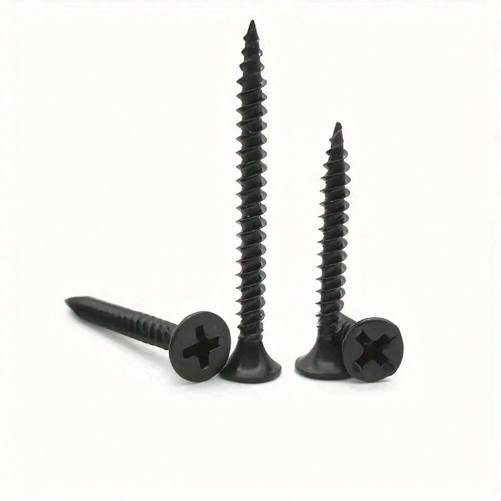 50pcs High Strength Black Phosphorized Dry Wall Nails, Countersunk Self-Tapping Screws, Wall ...