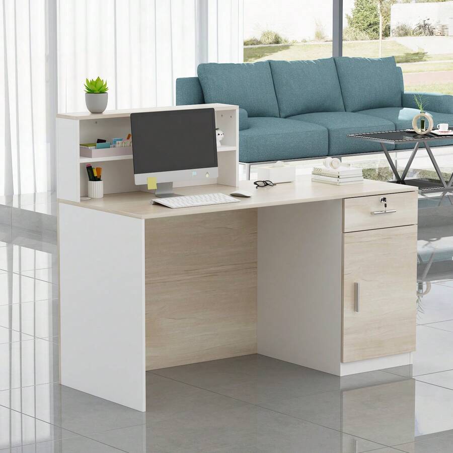 Reception Counter Shop Counter With Lockable Drawers & Shelves, Front ...