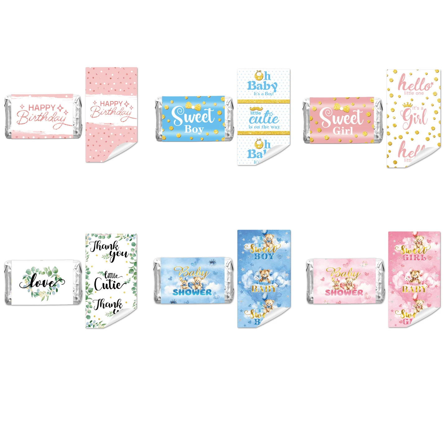 5 Sheets/30pcs Mini Chocolate Candy Bar Wrapper Labels, Candy Stickers ...