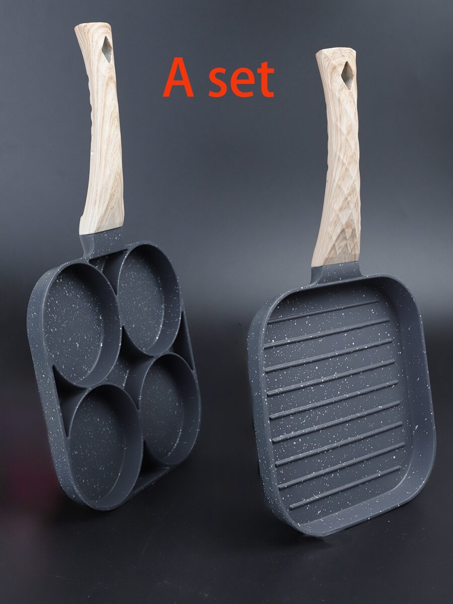 4-Hole Non-Stick Fry Pan - Perfect For Eggs, Pancakes, Burgers & More ...