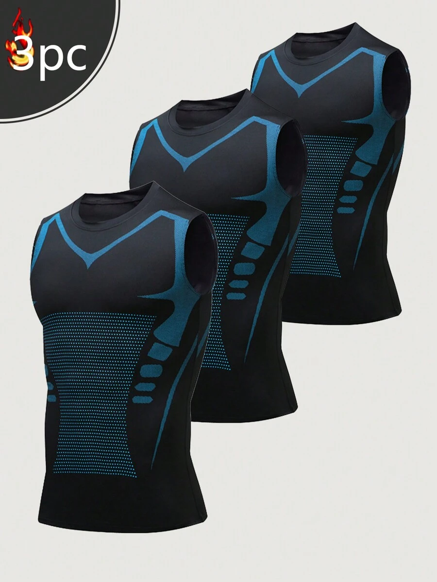 3pcs Men's Athletic Compression Tank Top, Basketball Sports Tight Vest ...