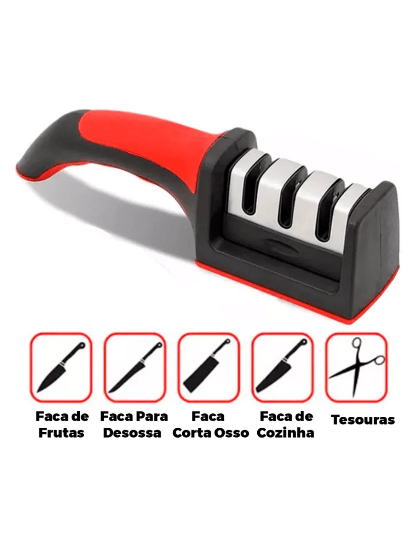 Amolador Afiador de e Facas Tesouras 3 Em 1 Lâminas Profissional ...