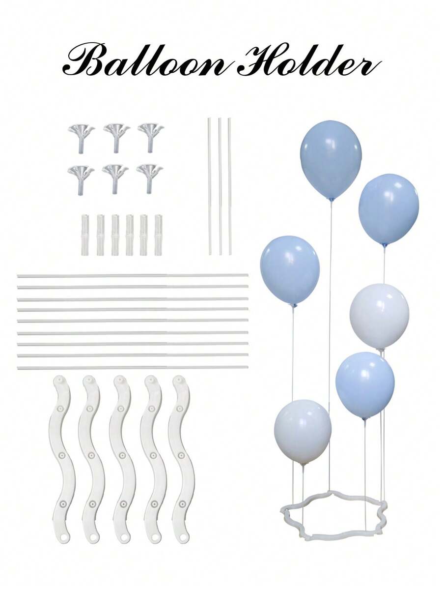 1set 28pcs Plastic Balloon Clips And Rods, Reusable Balloon Holder Kit ...