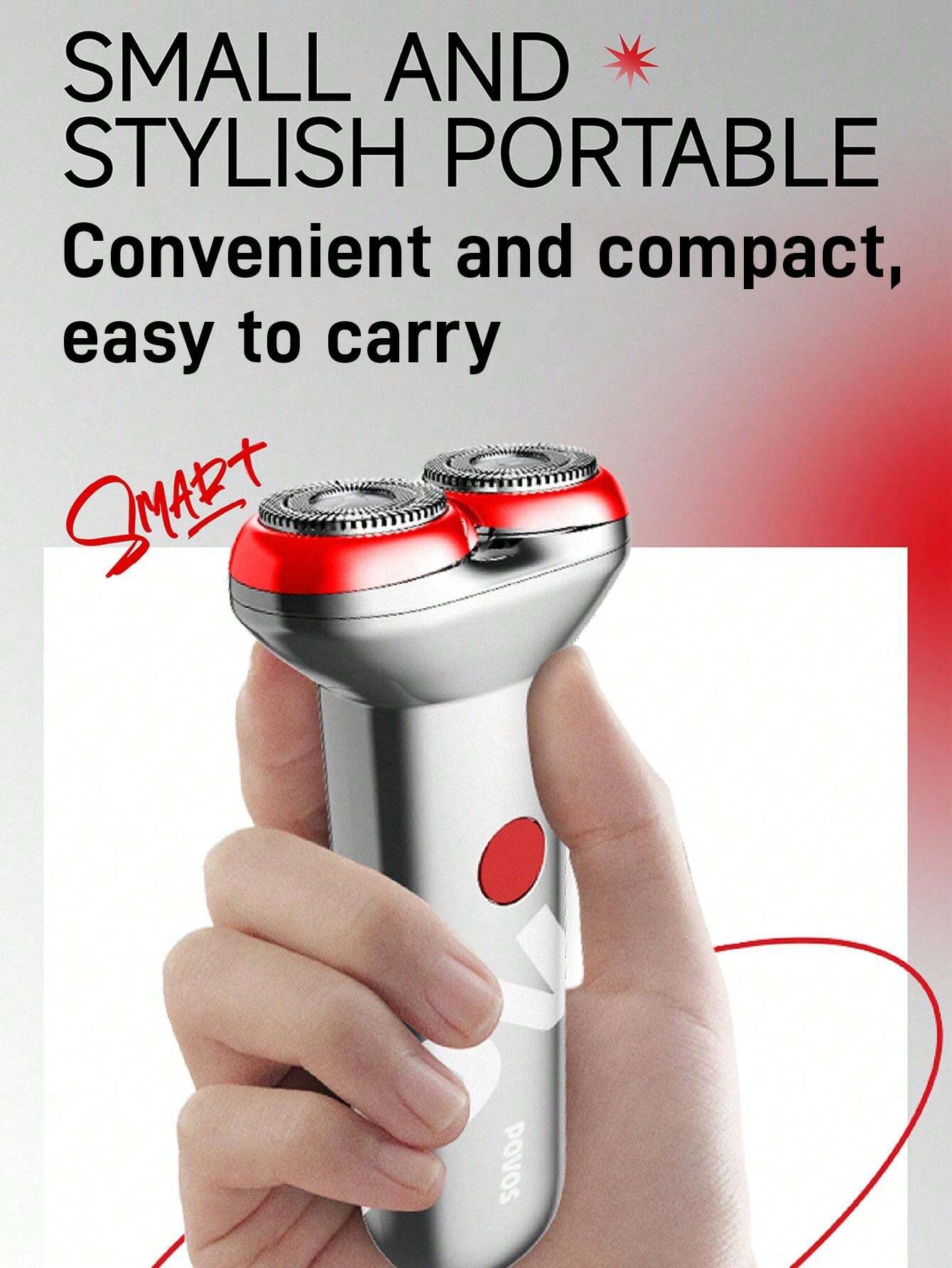 POVOS Men's Smart Electric Shaver Razor, Mini Portable Alloy Body ...