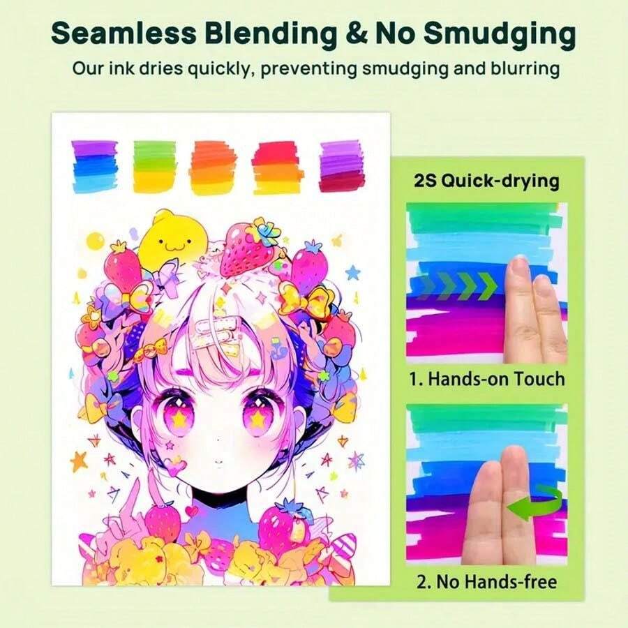 168 Color Art Marker, Double Pointed Drawing Pen, Suitable For Artists ...