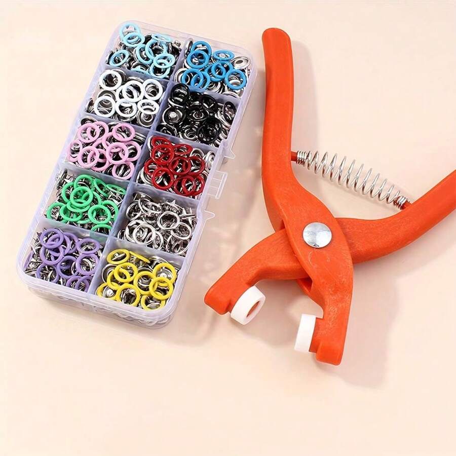 100 Sets Of Colorful Metal Snap Fasteners With Installation Tools ...