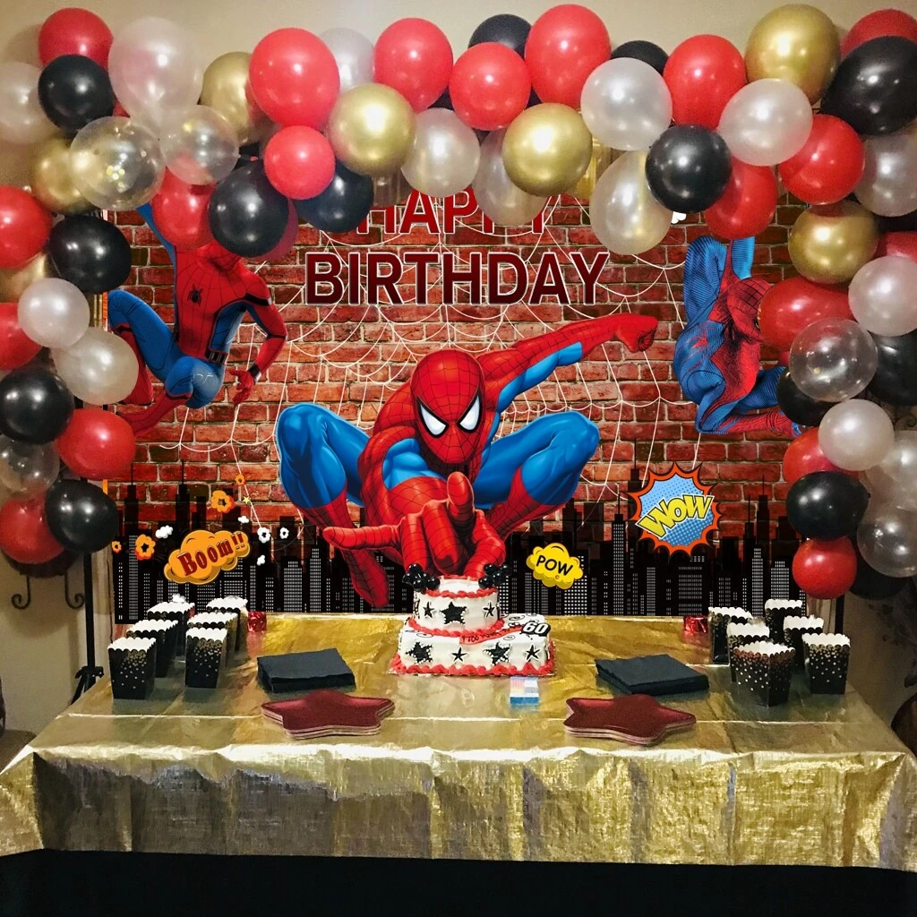 Marvel Red Spider Super Hero Family Backdrops For Men Superhero Happy ...