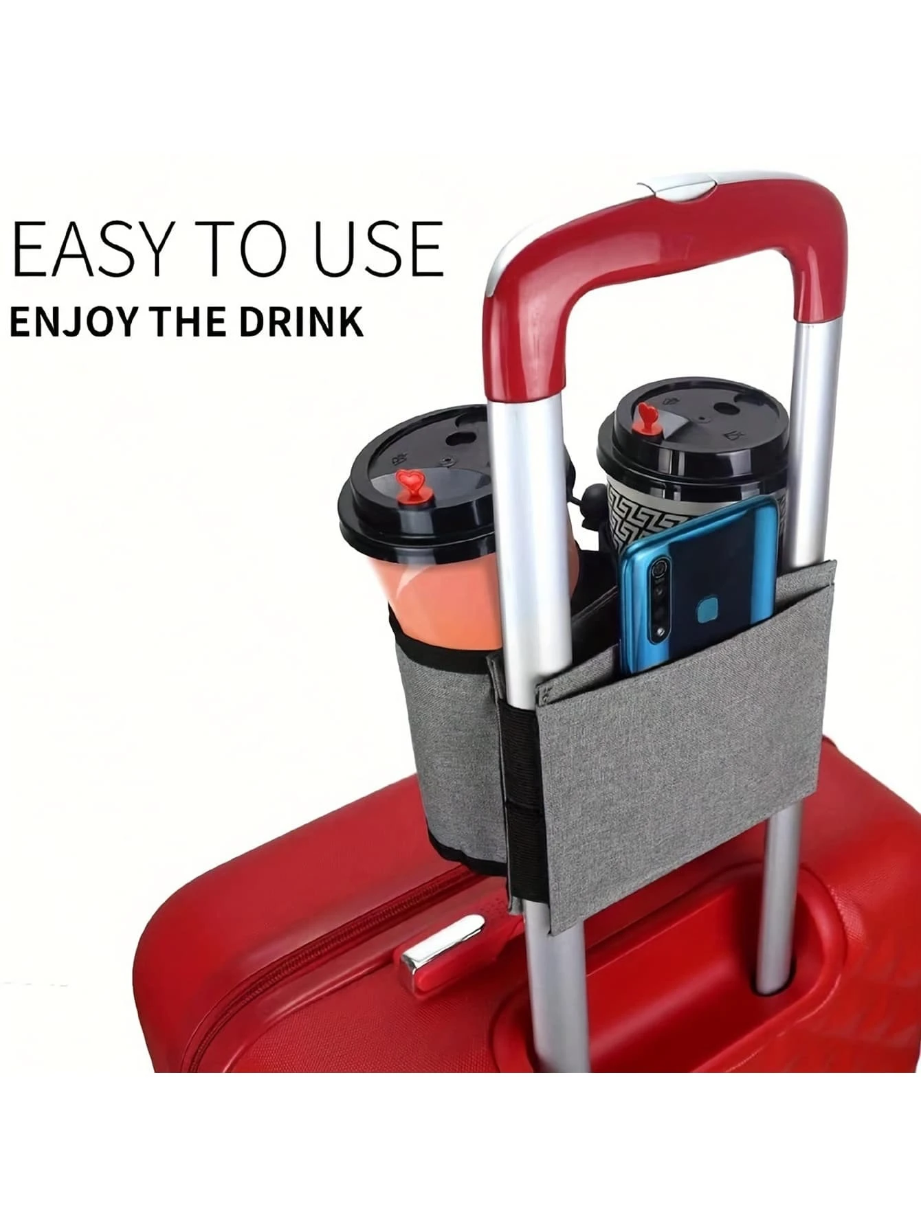 Universal Travel Cup Holder - Dual-Size Suitcase Beverage Caddy ...