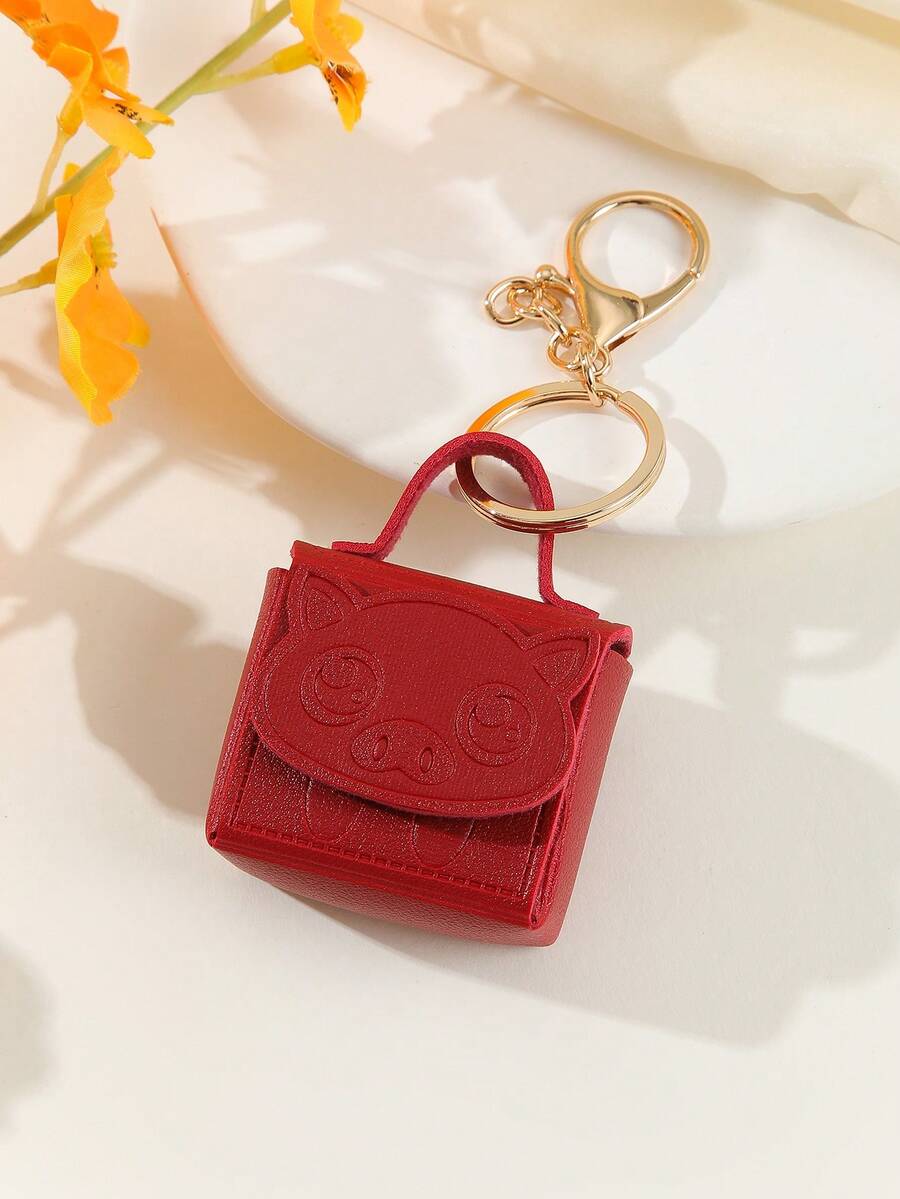 Creative Pig Shaped หูฟังกระเป๋าพวงกุญแจ PVC เหรียญกระเป๋าสตางค์กุญแจรถ ...