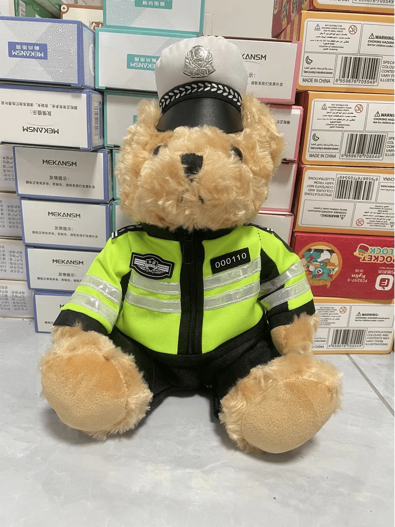 Fire-Fighting Teddy Bear Plush Toy Police Doll Traffic-Police Teddy ...