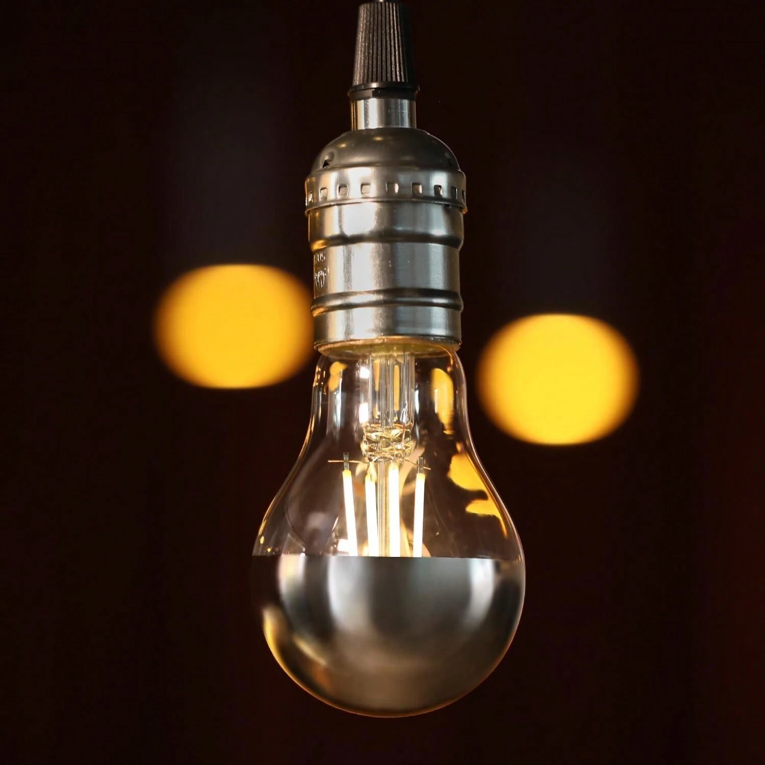 Half Chrome Plated Light For Eye Protection, LED Filament Retro Light ...