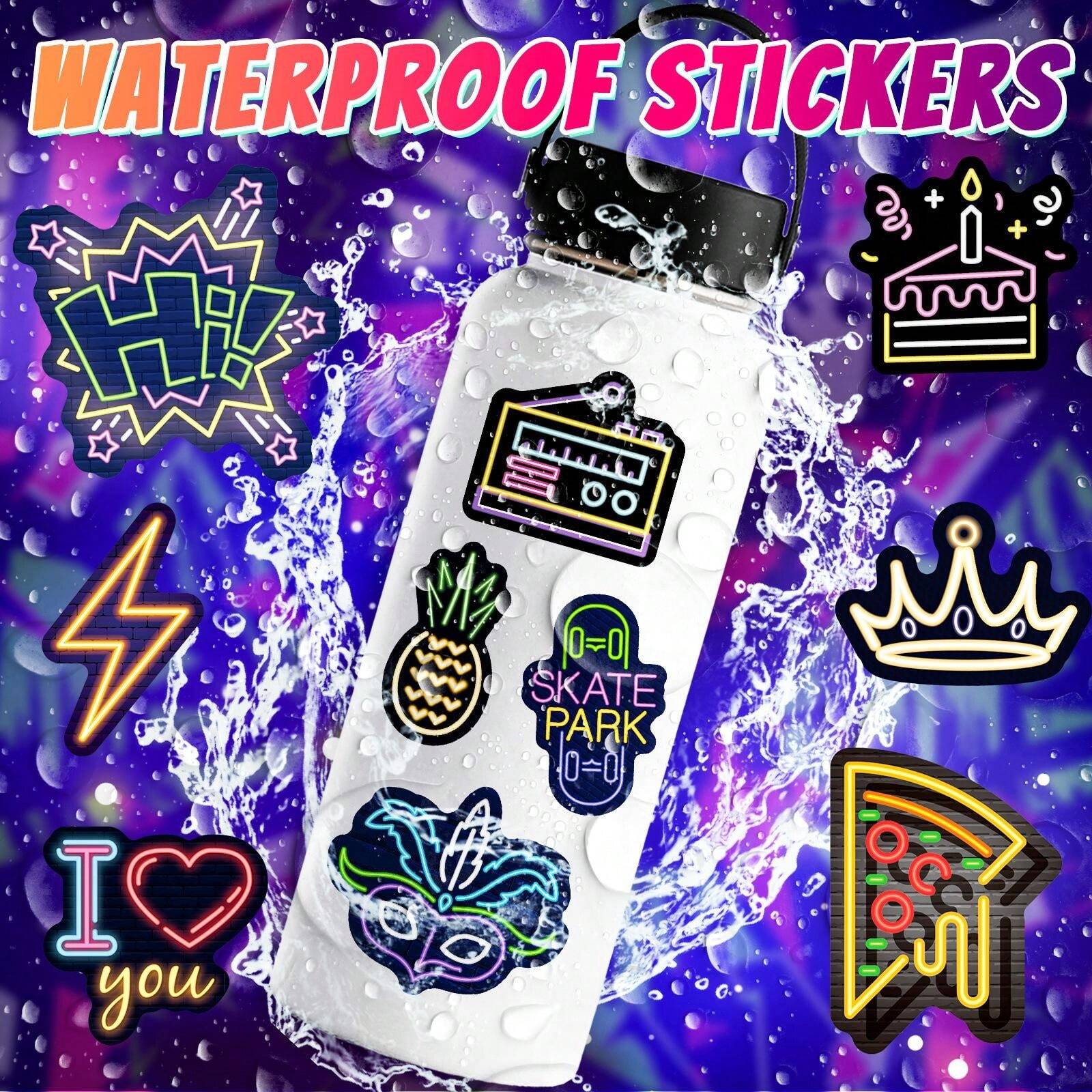 1 Pack Of 50 Neon Light Mix-And-Match Stickers, Creative Graffiti ...