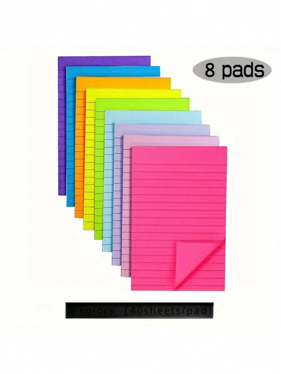 Jumbo Ruled Notepads - 4x6 Inches, 9-Pack Assorted Bright & Pastel ...