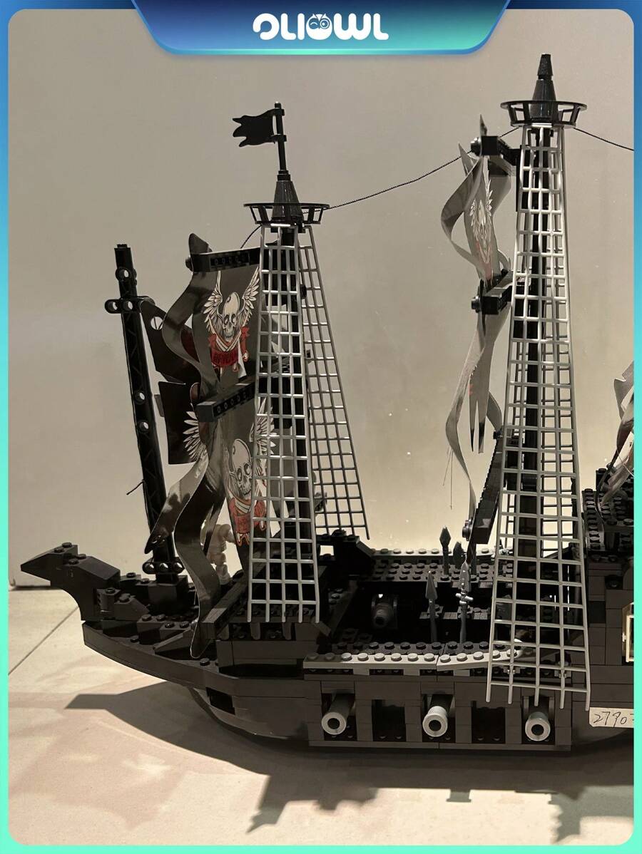 DIY Building Blocks Pirate Ship Model Kit For Children, Assembled ...