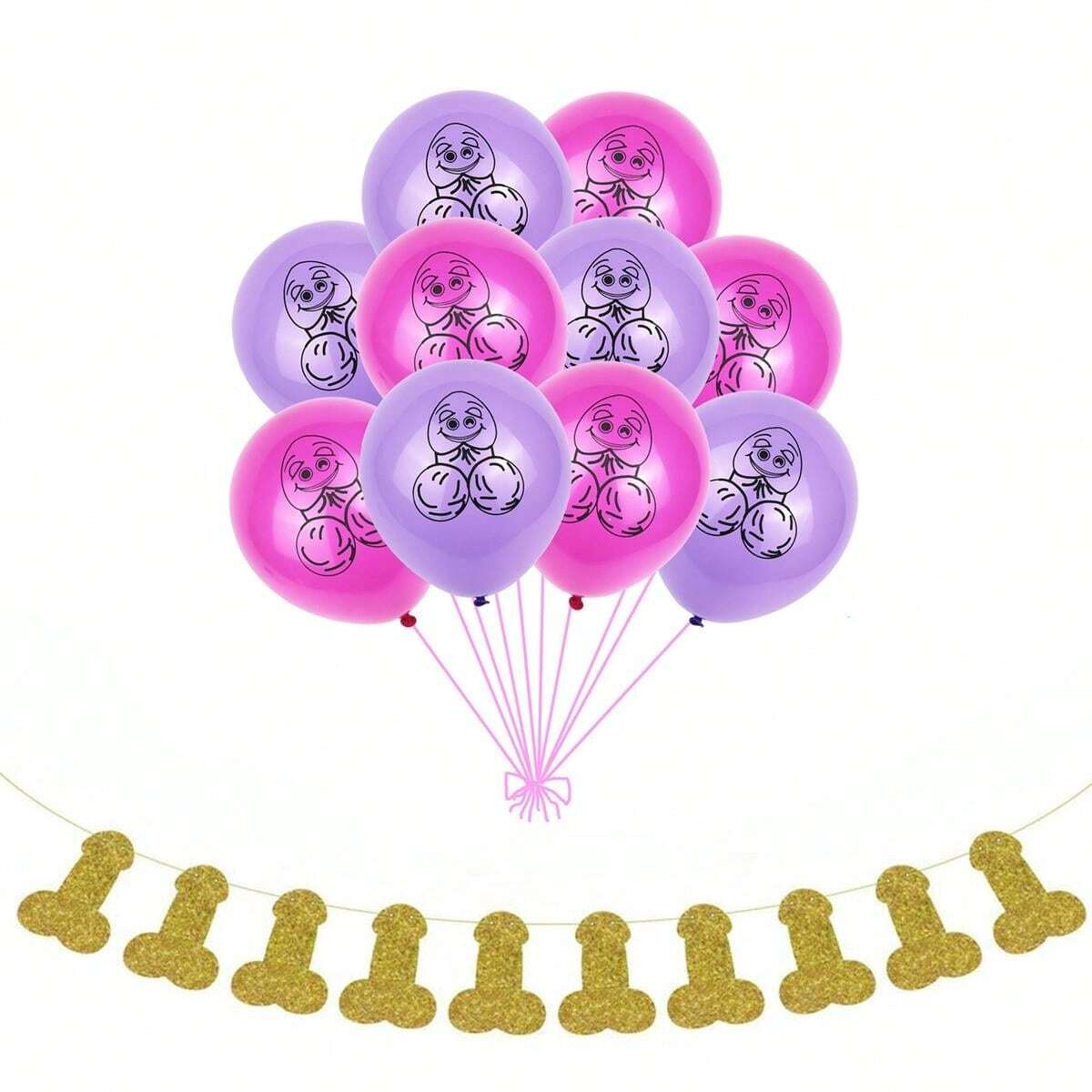 3 Styles 1 Set Aluminium Film Balloons Cock Penis Balloons Adult Toys
